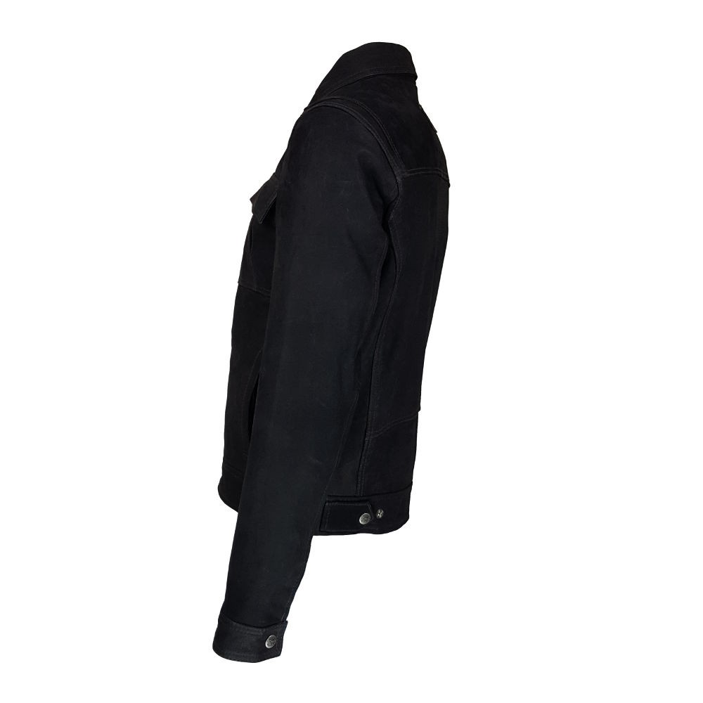 men's jacket in nubuck with shirt collar with removable hood